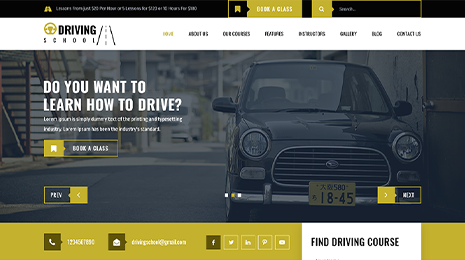 Best Clean Responsive Free Driving School WordPress Theme