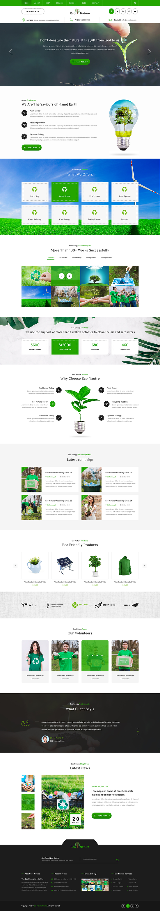 Environment WordPress Theme For Ecology And Nature Websites.