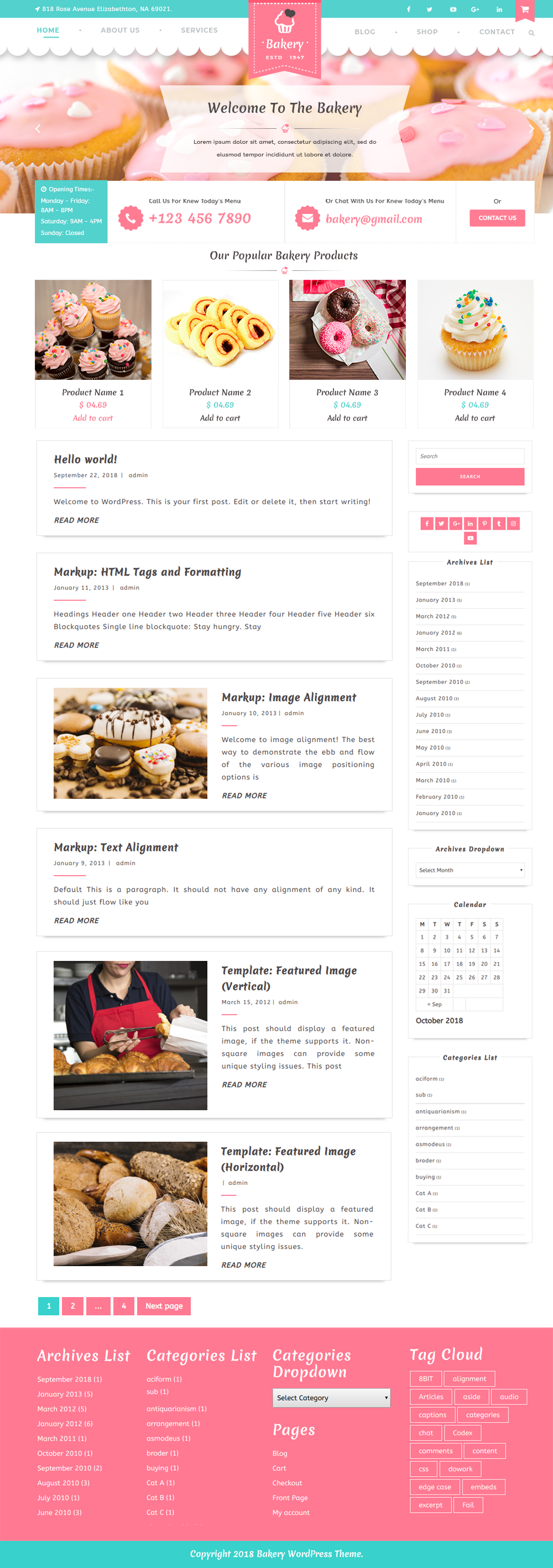 Free Sweet Shop WordPress Theme WP Themes for Sweet Shop