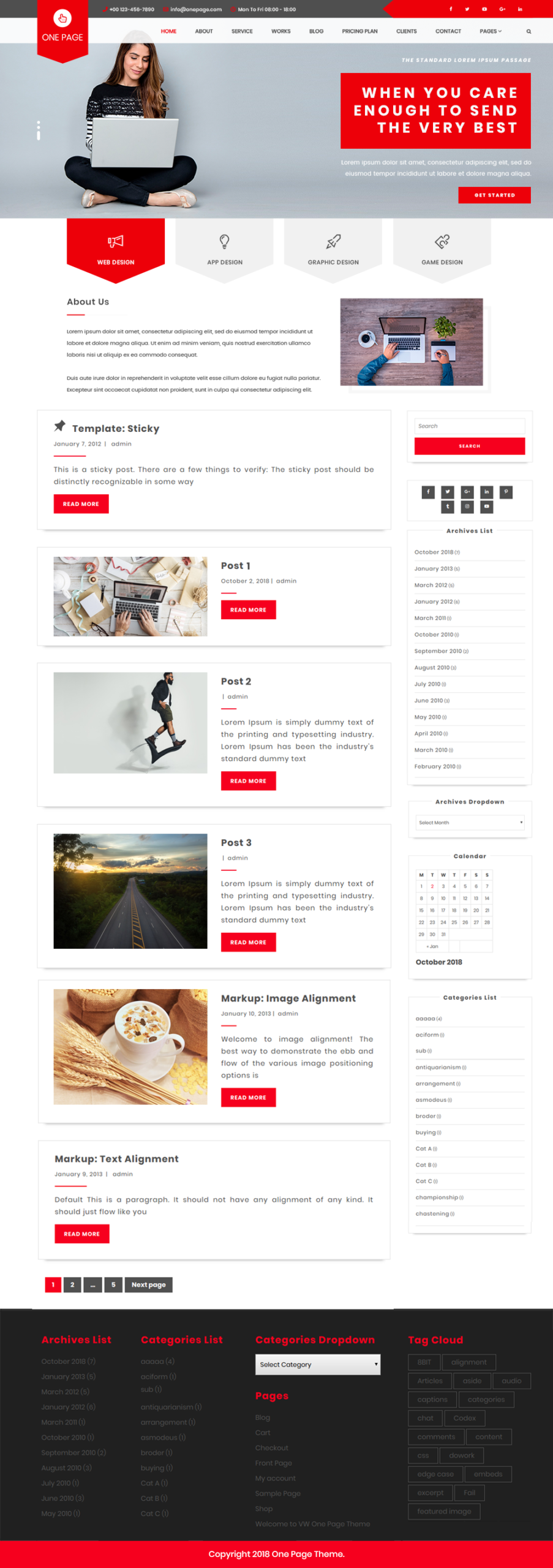 Best Free One Page WordPress Theme for Multiple Purposes