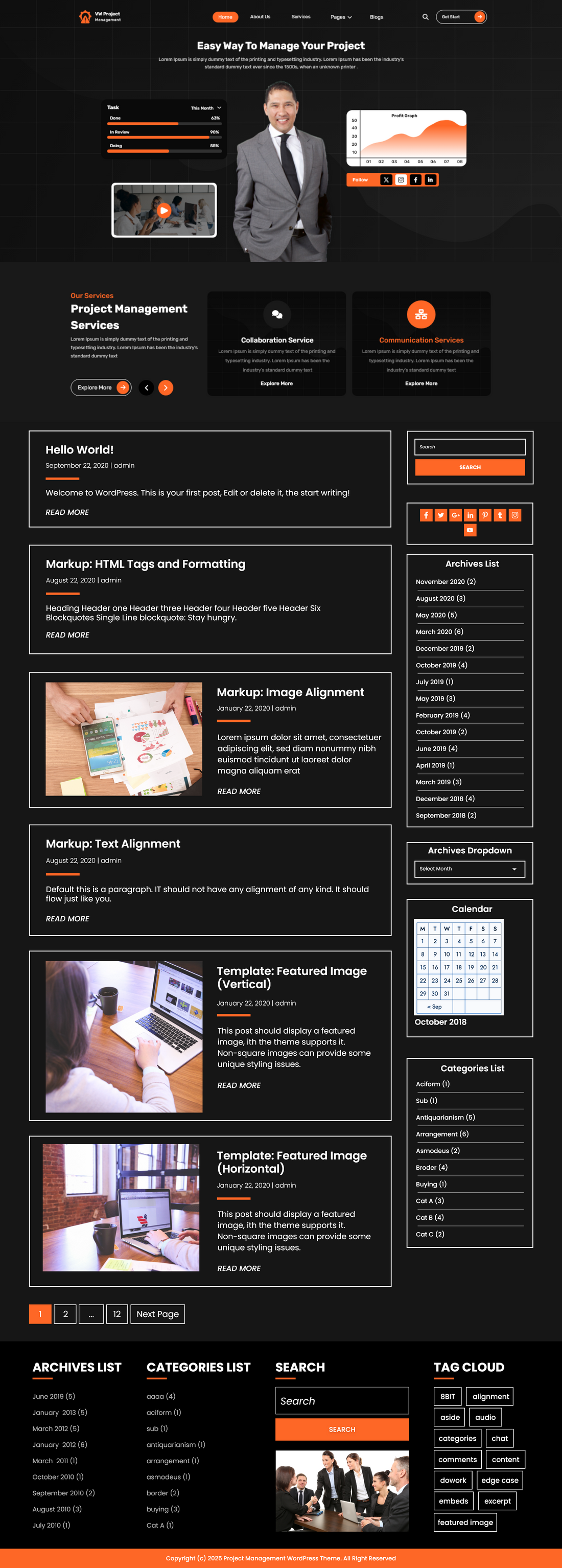 Free Project WordPress Theme For Efficient Project Tracking
