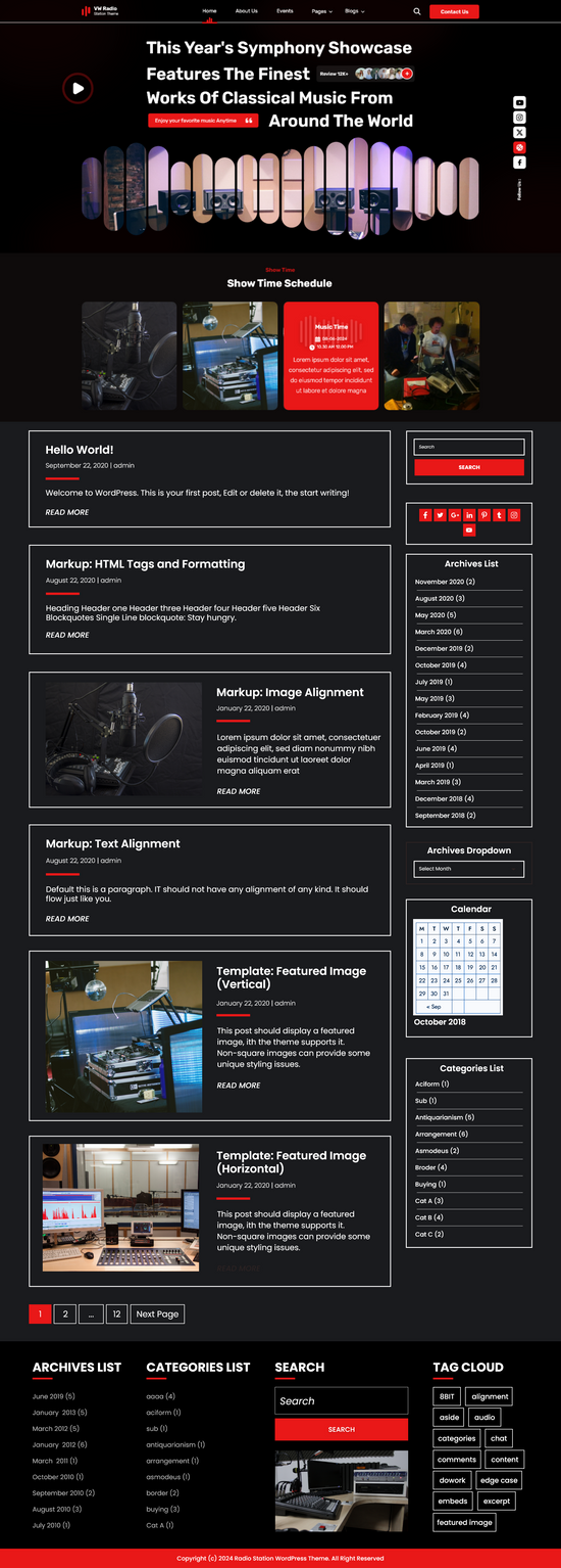 Free Radio Show WordPress Theme For Engaging Live Broadcasts