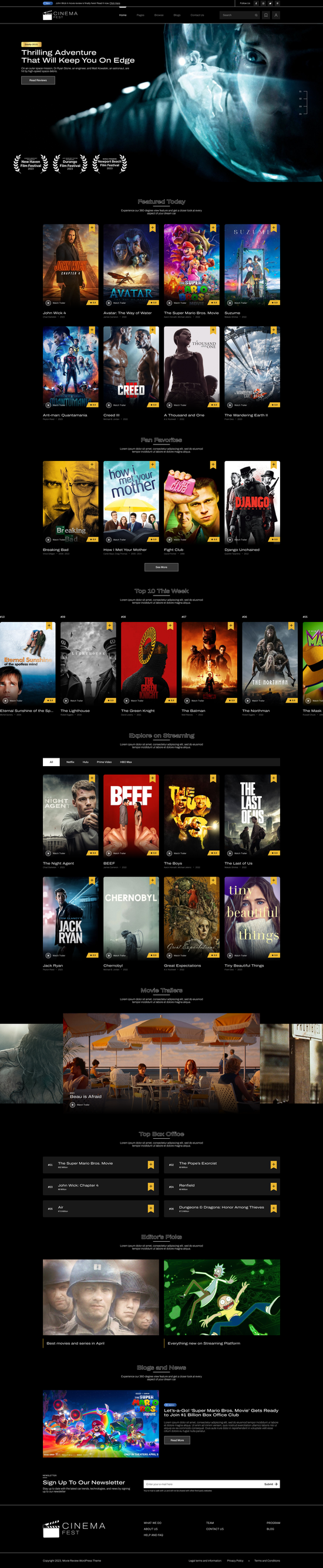 Empower Your Film Opinions with our Movie Review WordPress Theme!