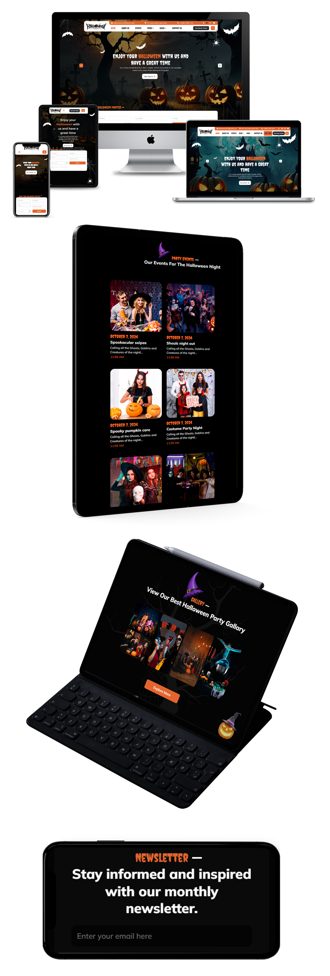 Scary Halloween WordPress Theme | Bes Halloween Party Website Design